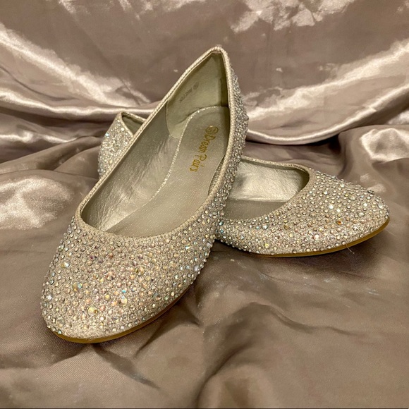 Shoes | Bling Silver Flats | Poshmark